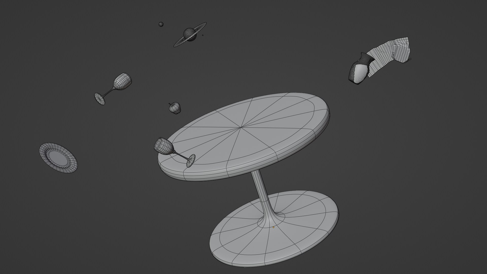 3D Dinning Table In Space Model - TurboSquid 2023687