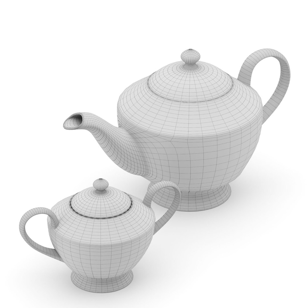 Tea Set Model - TurboSquid 1882856