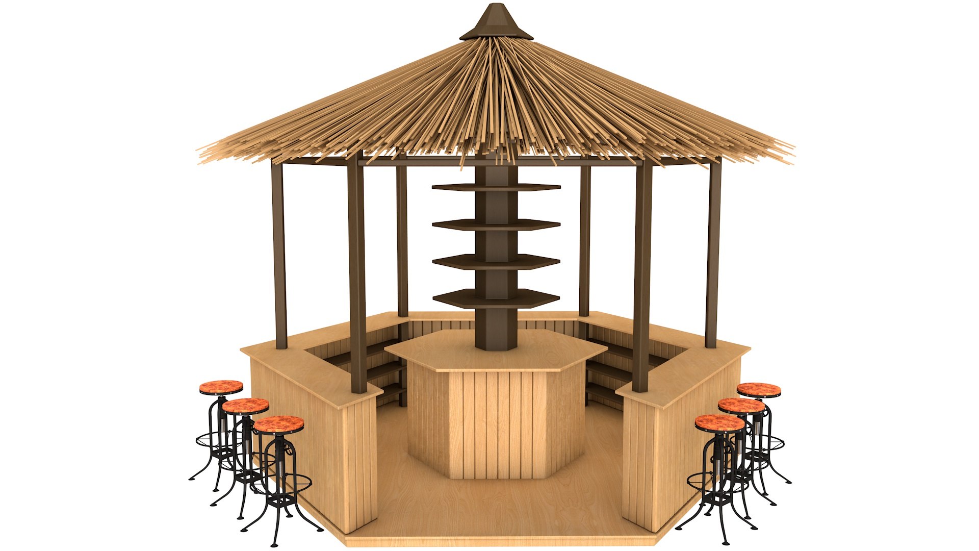 3D Model Tiki Beach Bar - TurboSquid 1854342