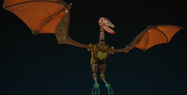 3d clockwork puppet dinosaur model