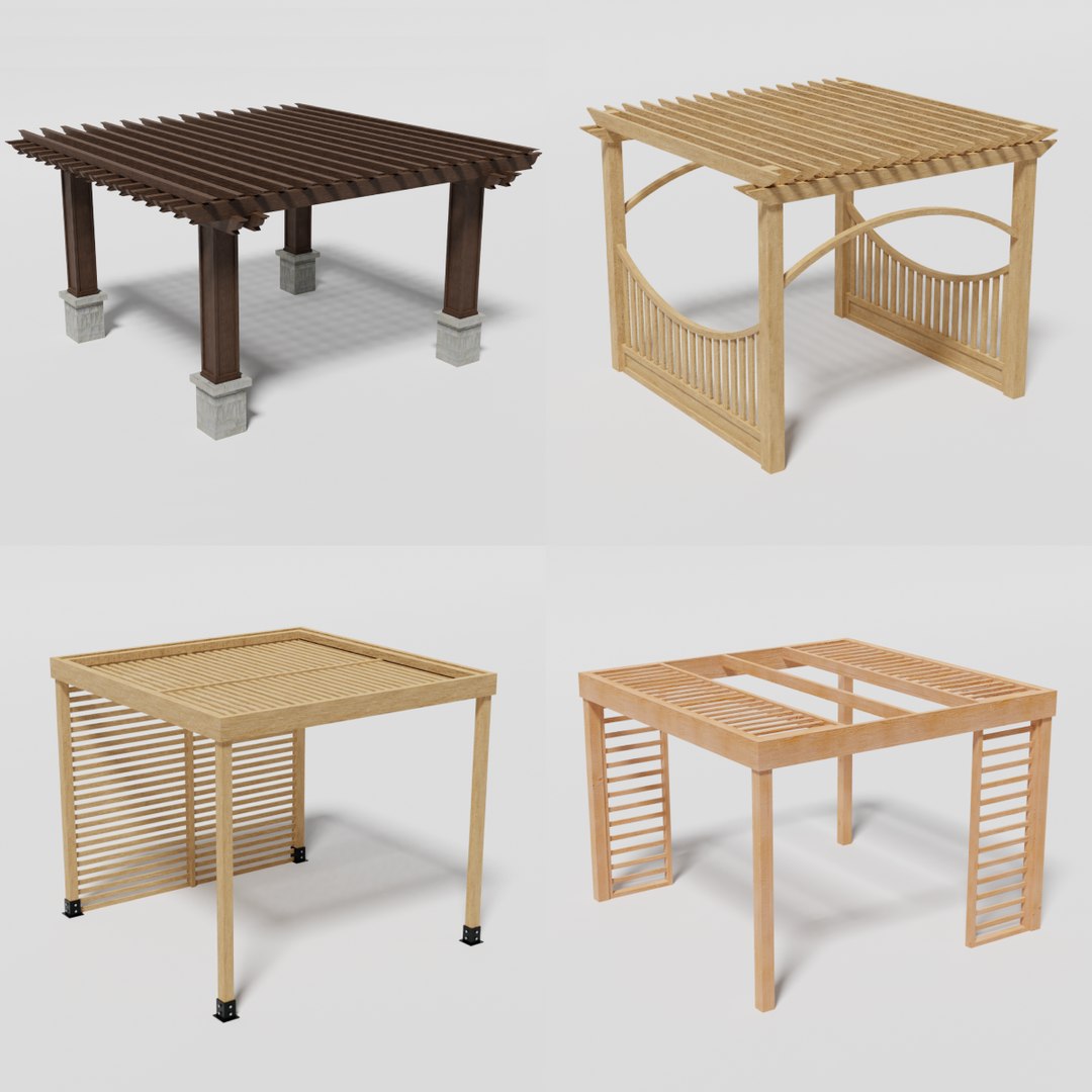 3D Pergolas Collection Model - TurboSquid 1865340