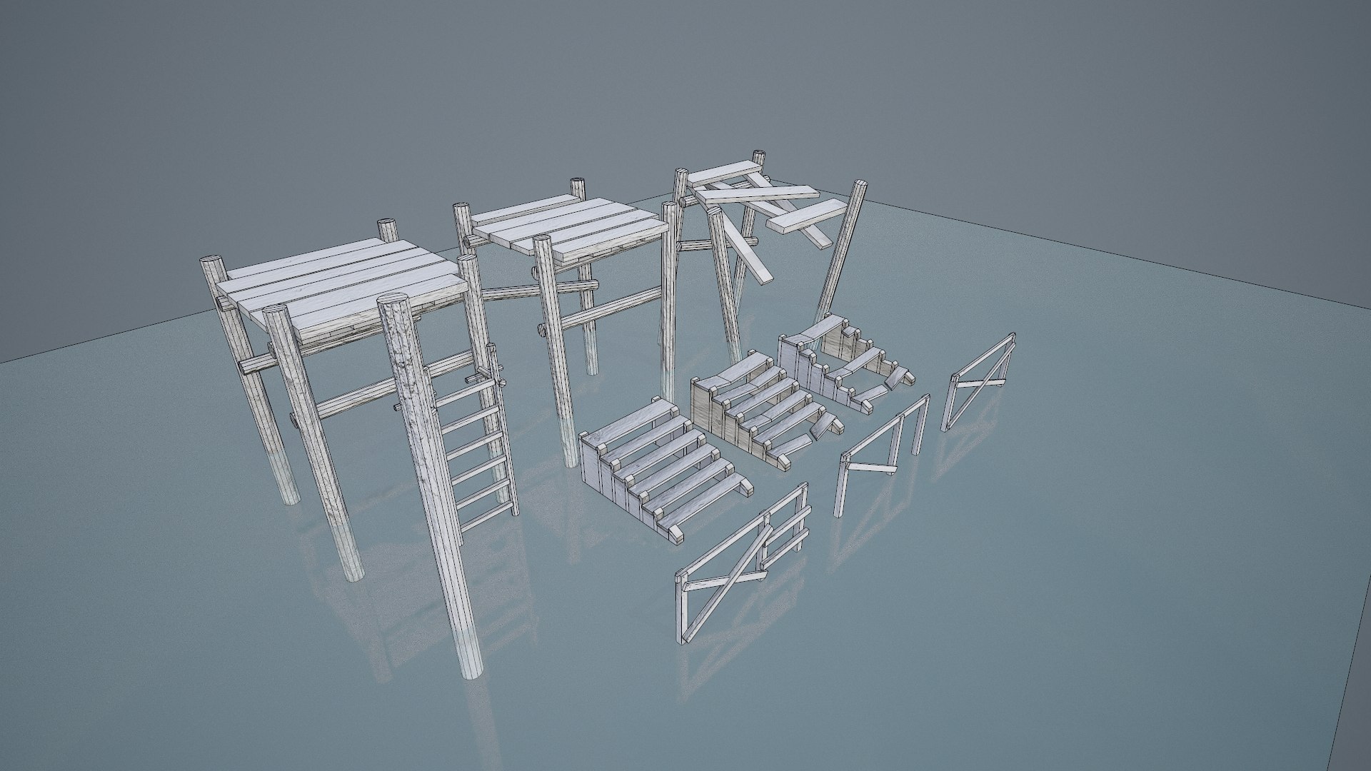 3D Low-poly Port Pier Pack Model - TurboSquid 1263081