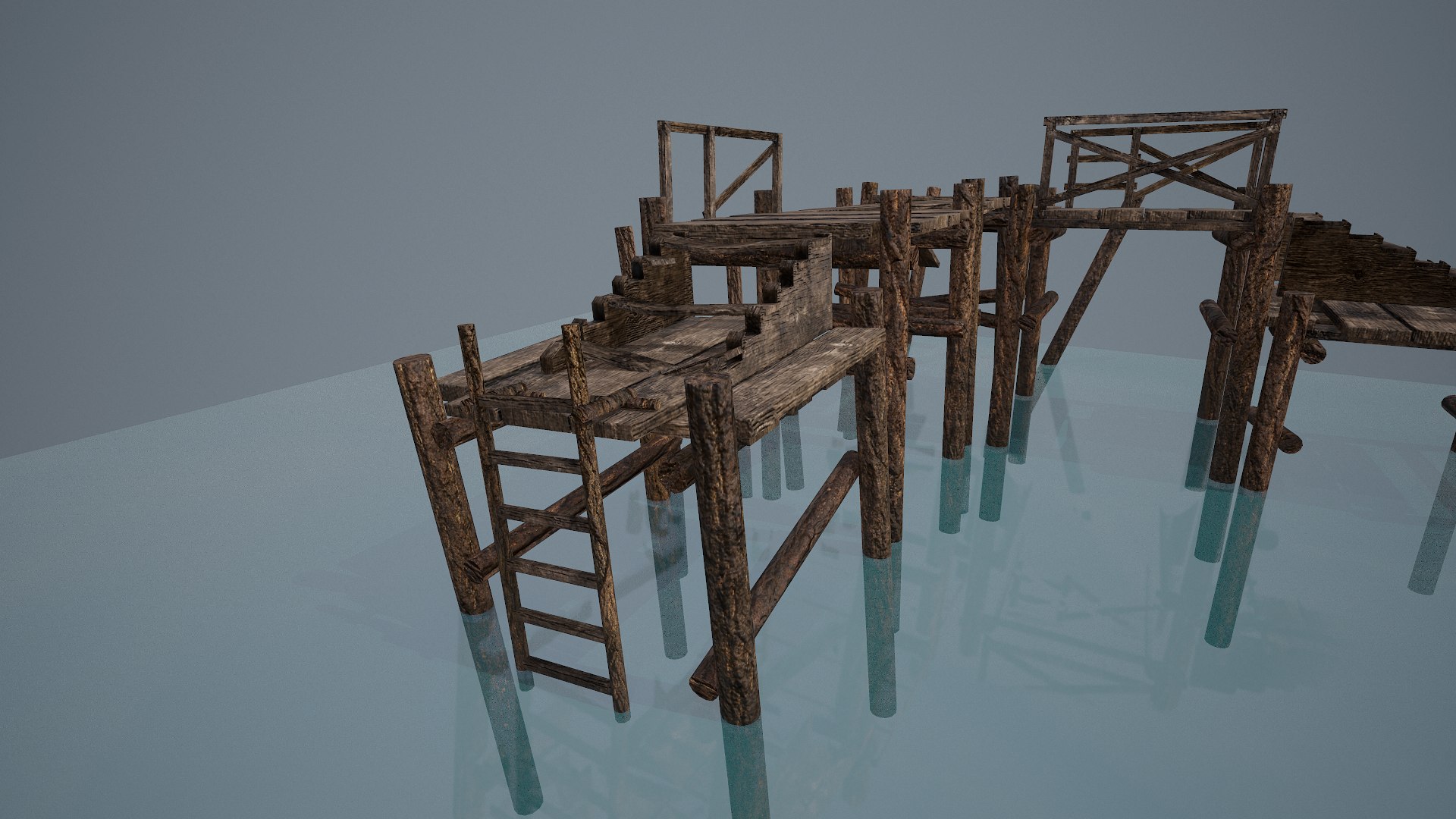 3D Low-poly Port Pier Pack Model - TurboSquid 1263081
