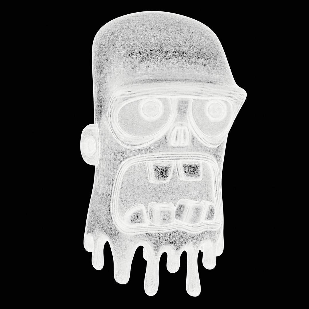 3D Cartoon Melting Zombie Head - TurboSquid 2430714