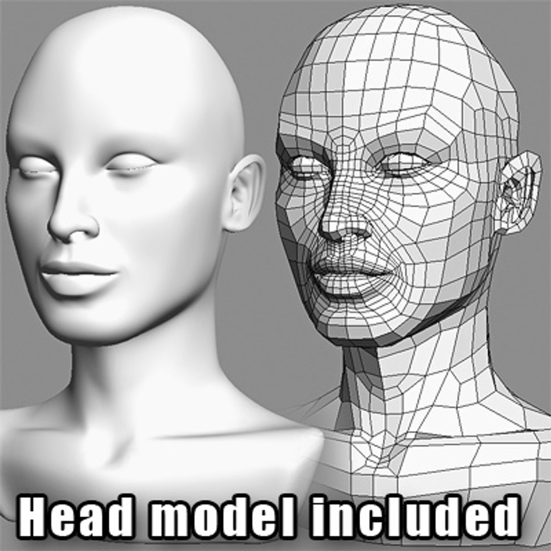 hair character head 3d model