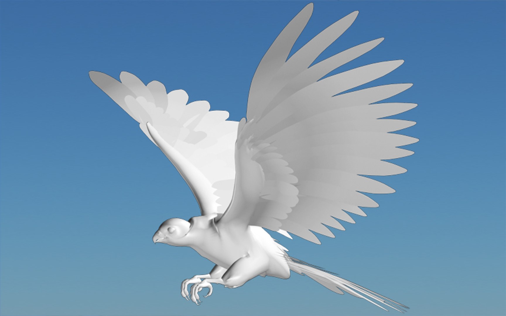 3d Model Peregrine Falcon Wings Folded