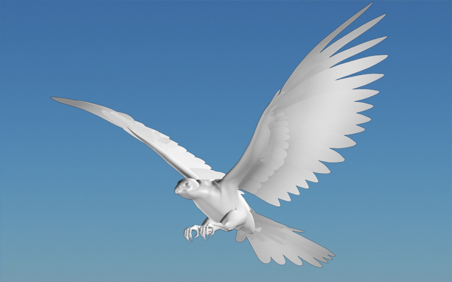 3d Model Peregrine Falcon Wings Folded