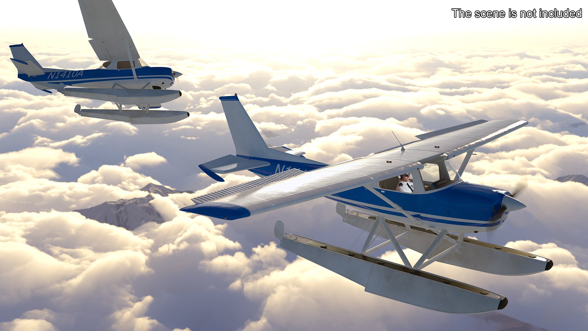 3D Seaplane With Floats Cessna 150 Rigged For Maya - TurboSquid 2235592
