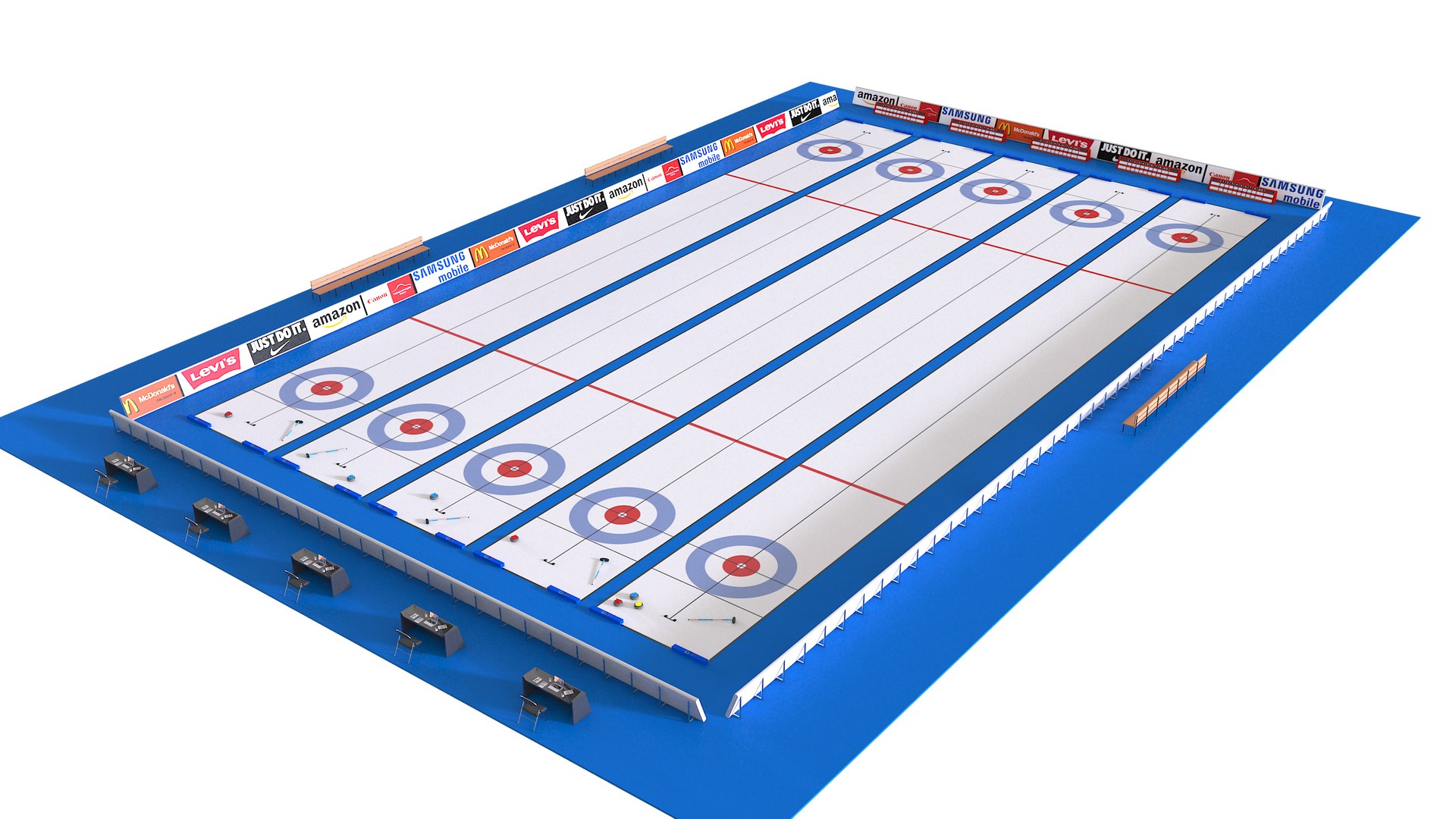 Curling rink 3D model - TurboSquid 1629112