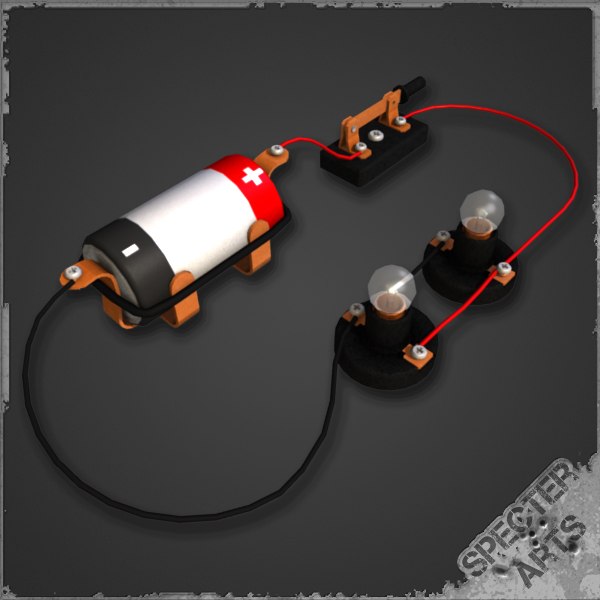 illustration simple parallel circuit 3d model