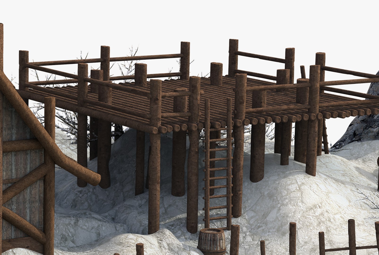 3D Winter Wood House V2 Model - TurboSquid 1861734