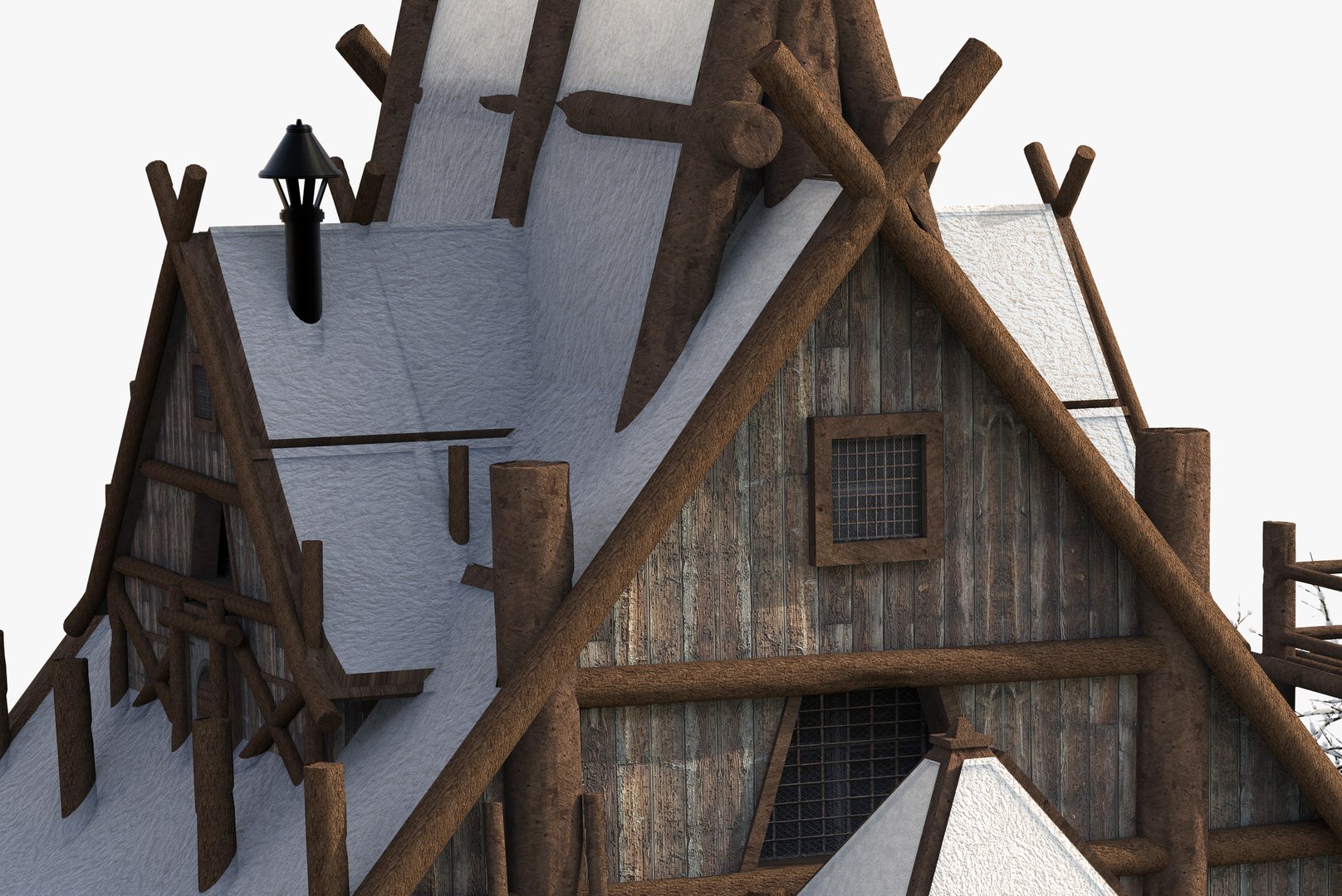 3D Winter Wood House V2 Model - TurboSquid 1861734