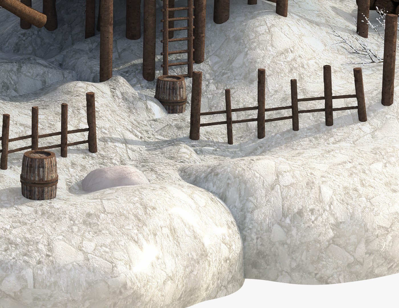 3D Winter Wood House V2 Model - TurboSquid 1861734