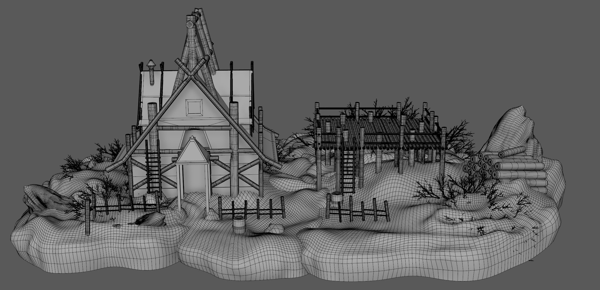 3D Winter Wood House V2 Model - TurboSquid 1861734