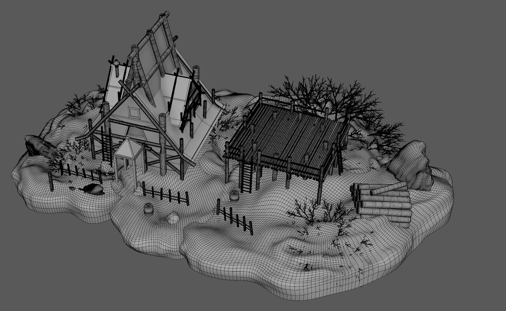 3D Winter Wood House V2 Model - TurboSquid 1861734