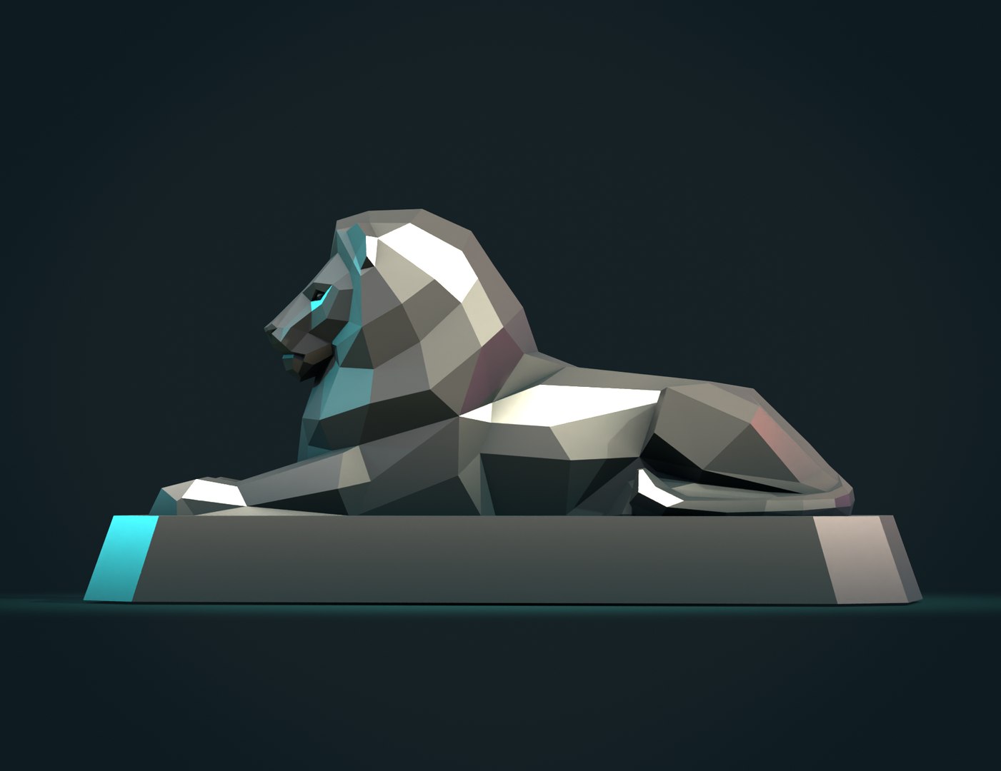 Lion Sculpture Low Poly 3D - TurboSquid 1964512