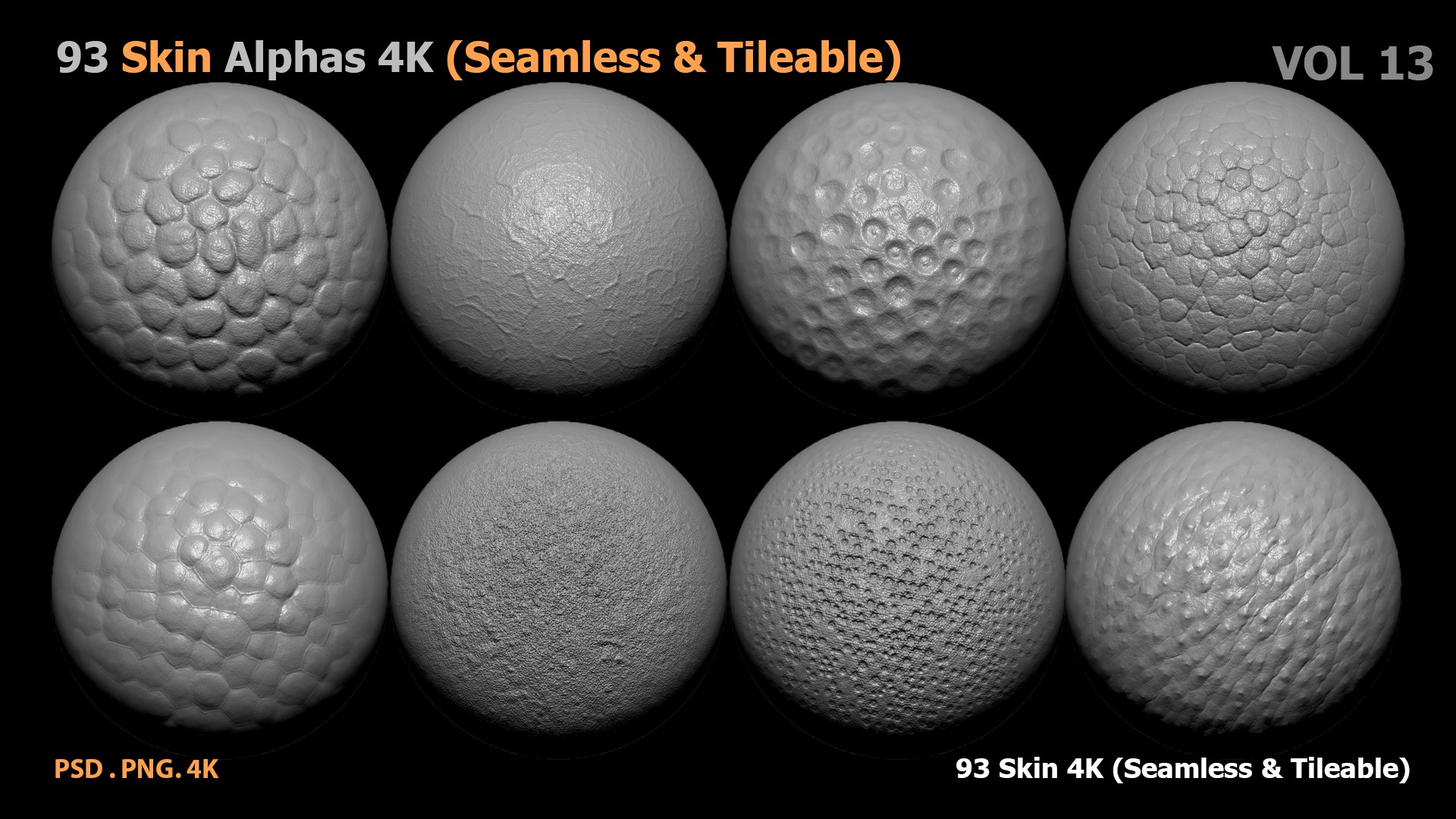 3D 93 Skin Alphas Seamless Tileable Model - TurboSquid 2043695
