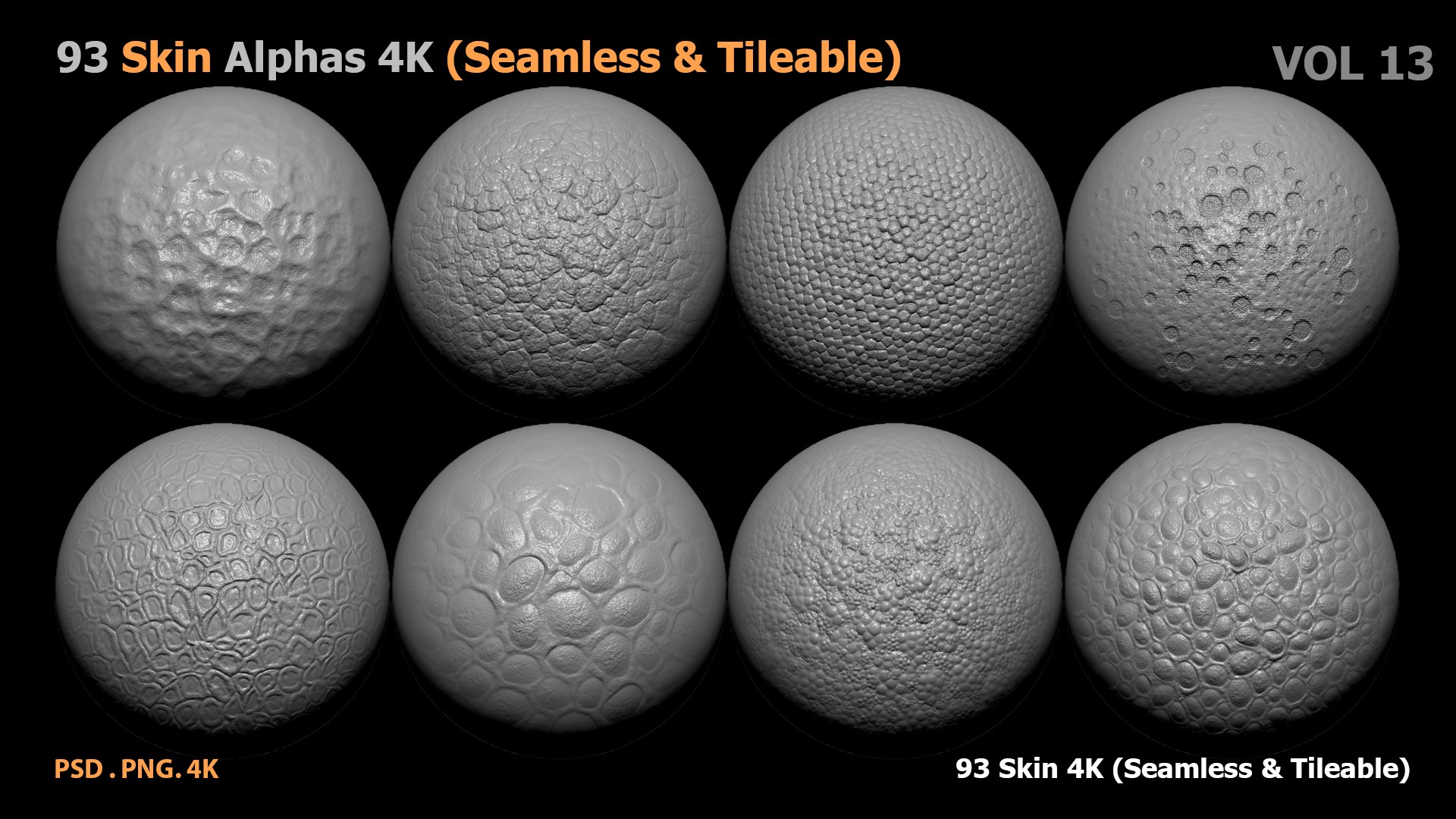 3D 93 Skin Alphas Seamless Tileable Model - TurboSquid 2043695