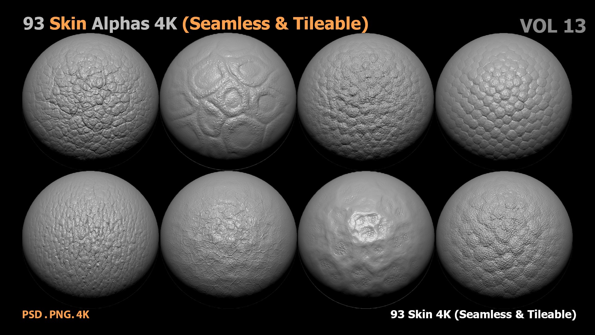 3D 93 Skin Alphas Seamless Tileable Model - TurboSquid 2043695