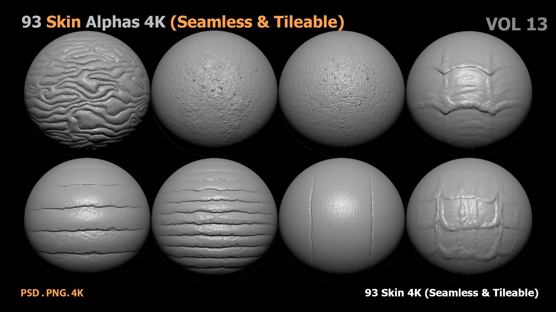 3D 93 Skin Alphas Seamless Tileable Model - TurboSquid 2043695