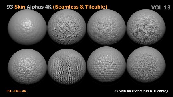 modelo 3d 93 Skin Alphas Seamless Tileable gratis - TurboSquid 2043695