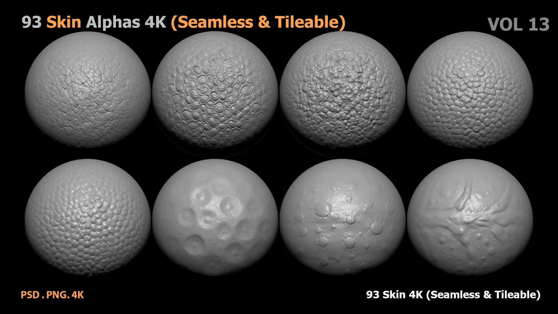 3D 93 Skin Alphas Seamless Tileable Model - TurboSquid 2043695