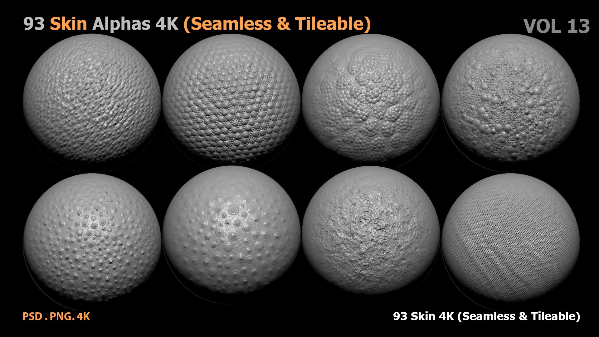 3D 93 Skin Alphas Seamless Tileable Model - TurboSquid 2043695