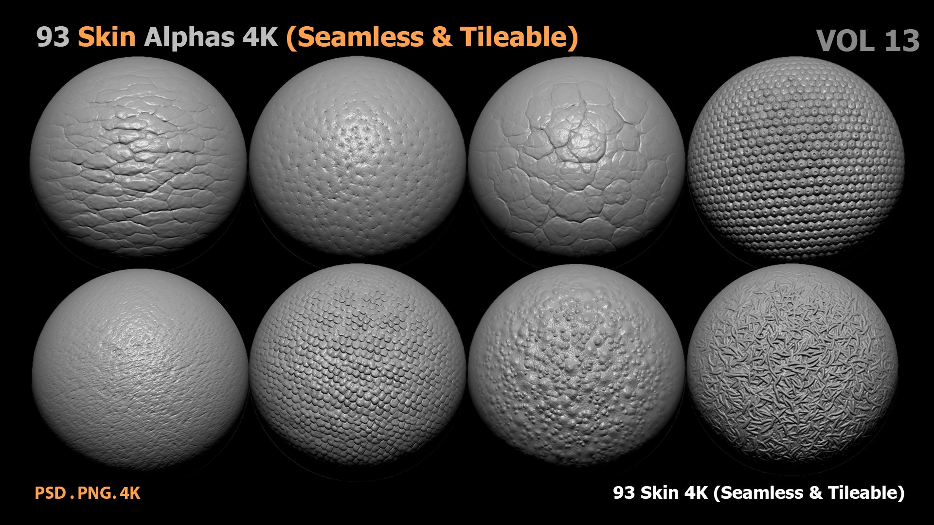 3D 93 Skin Alphas Seamless Tileable Model - TurboSquid 2043695