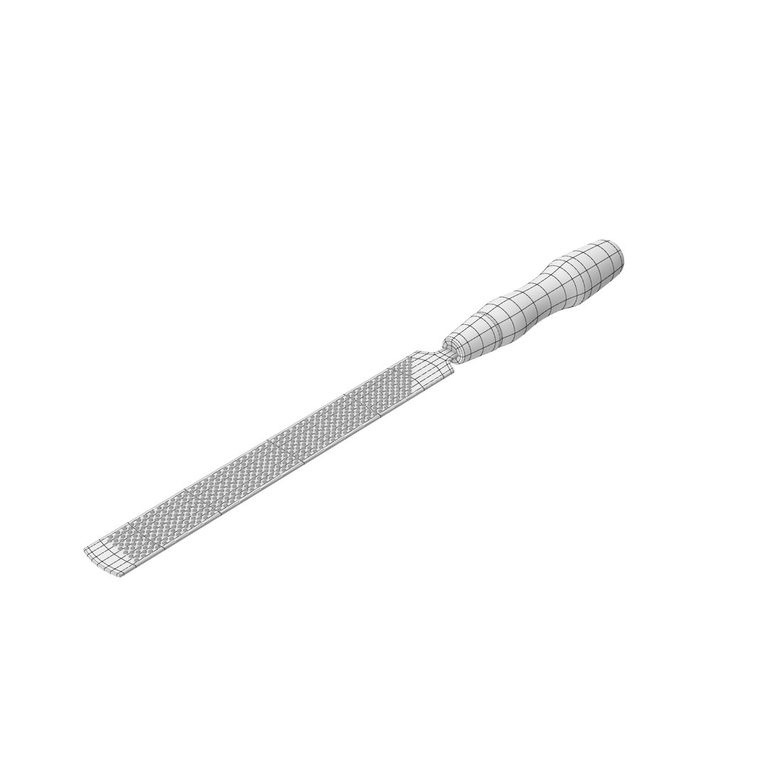 3D Flat File With Wooden Handle Model - TurboSquid 2149658