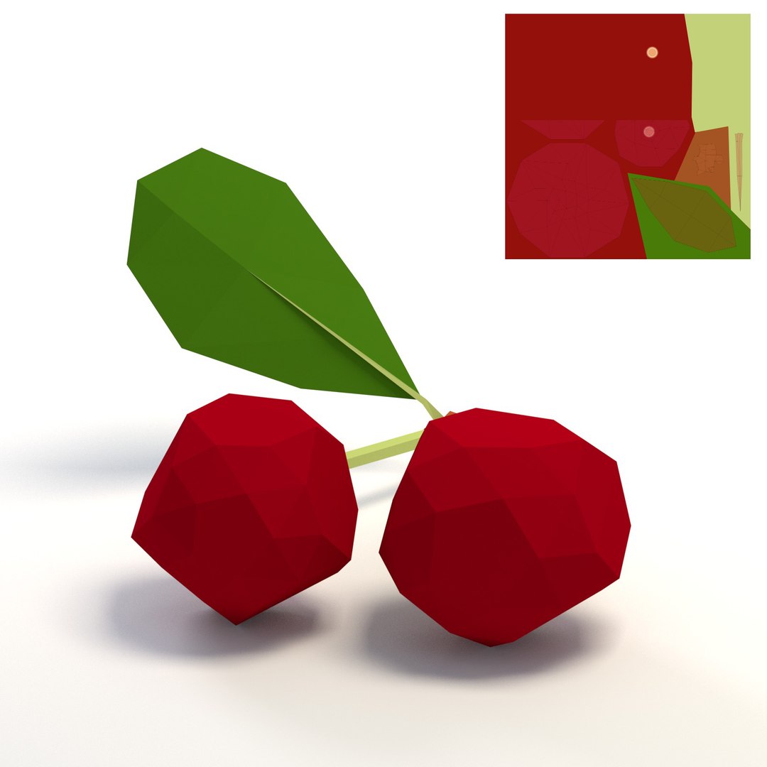 3D cherry cartoon model - TurboSquid 1275938