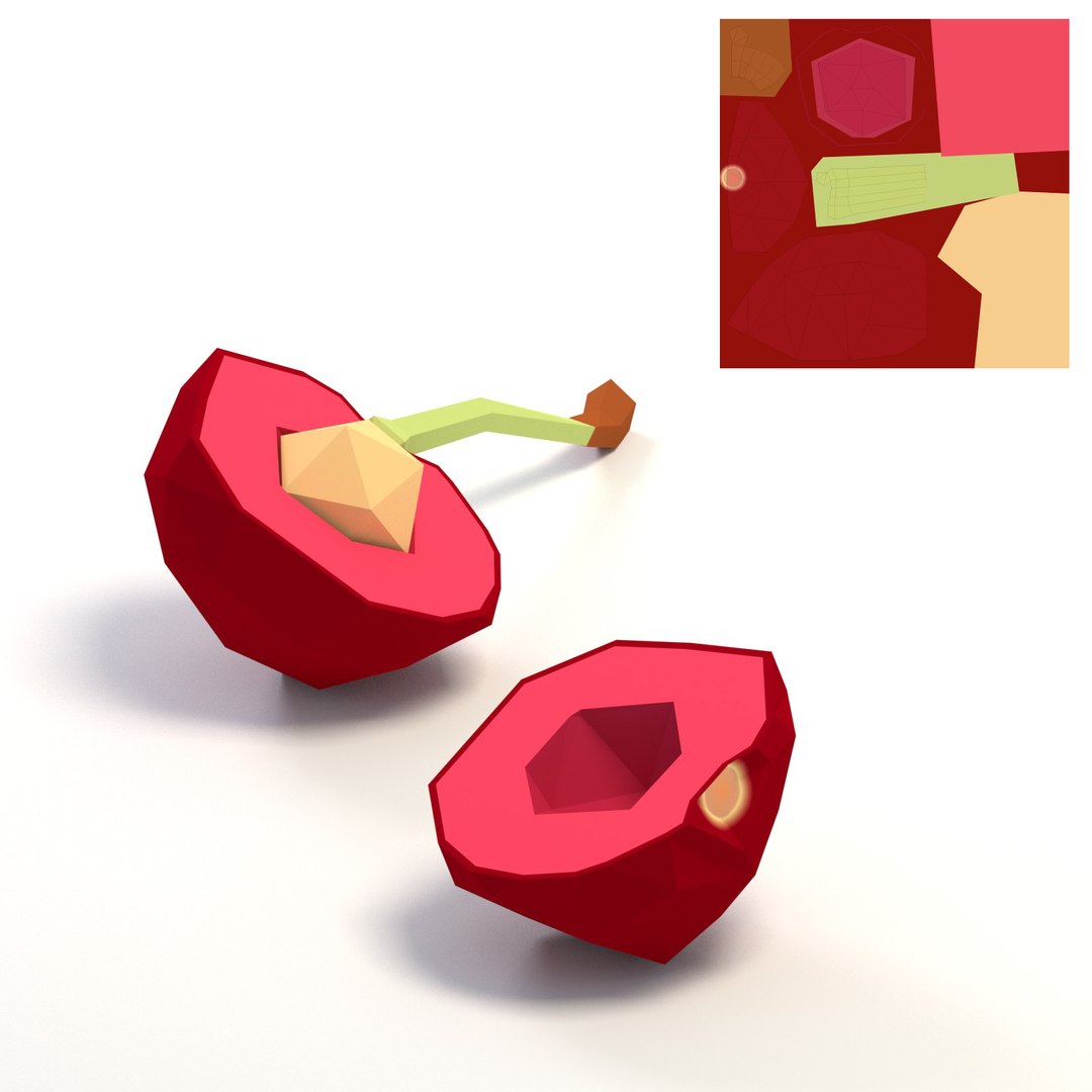 3D cherry cartoon model - TurboSquid 1275938