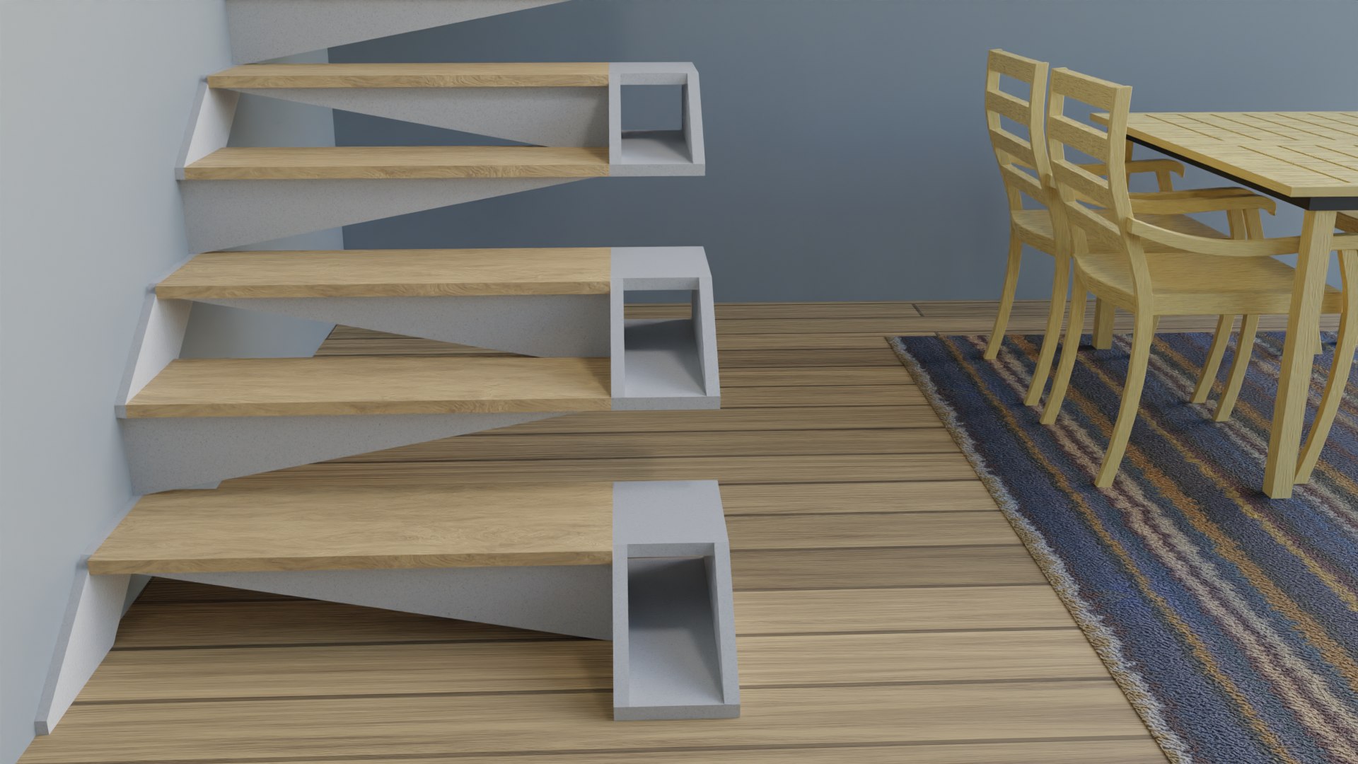 Low Poly Modern Triangle Stair 3D - TurboSquid 1770293