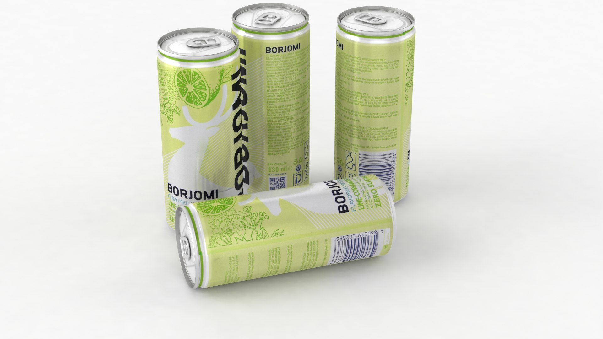3D Model Beverage Can Borjomi Flavoured Lime Coriander 330ml 2023 ...