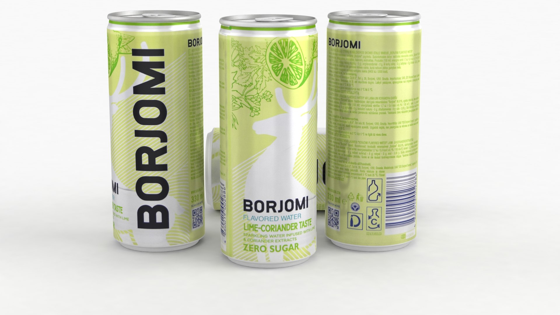 3D Model Beverage Can Borjomi Flavoured Lime Coriander 330ml 2023 ...
