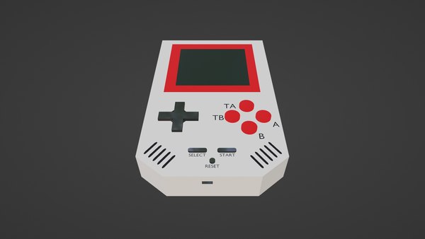 3D model Handheld Gaming Console TV Remote and Simple Table Low Poly ...