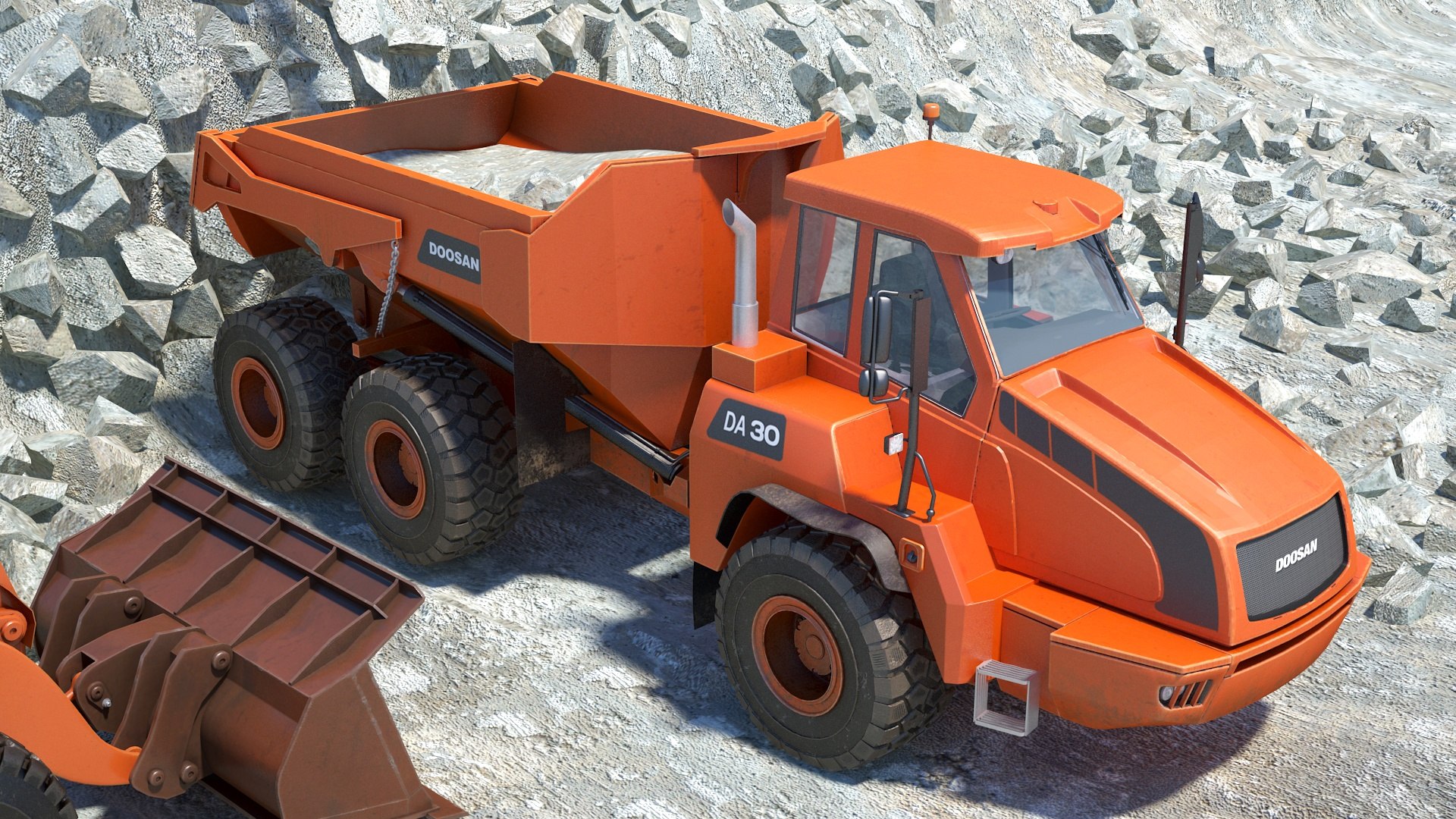 3D Gravel Quarry Scene With Equipment Model - TurboSquid 1803412