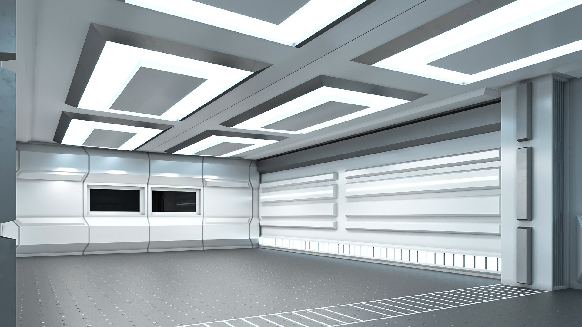 Lowpoly Spaceship Interior Hall 3D - TurboSquid 2054810