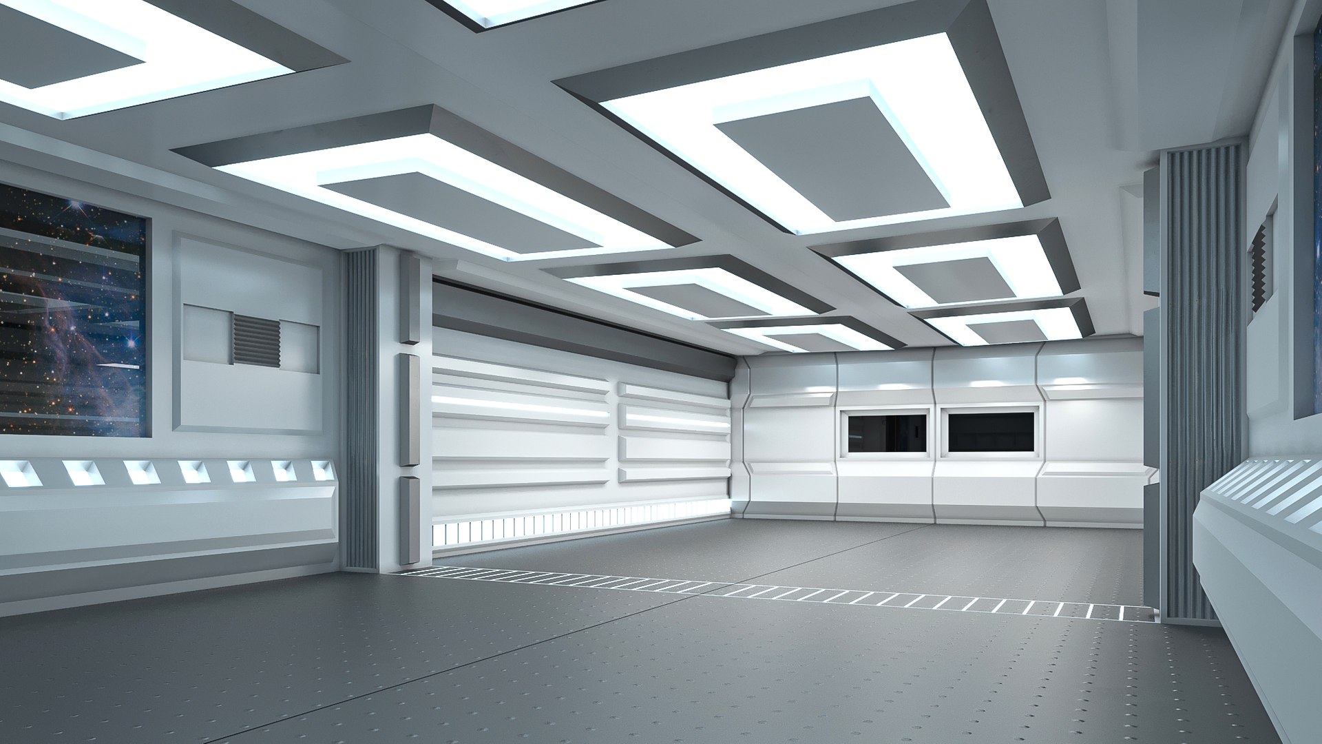 Lowpoly Spaceship Interior Hall 3D - TurboSquid 2054810