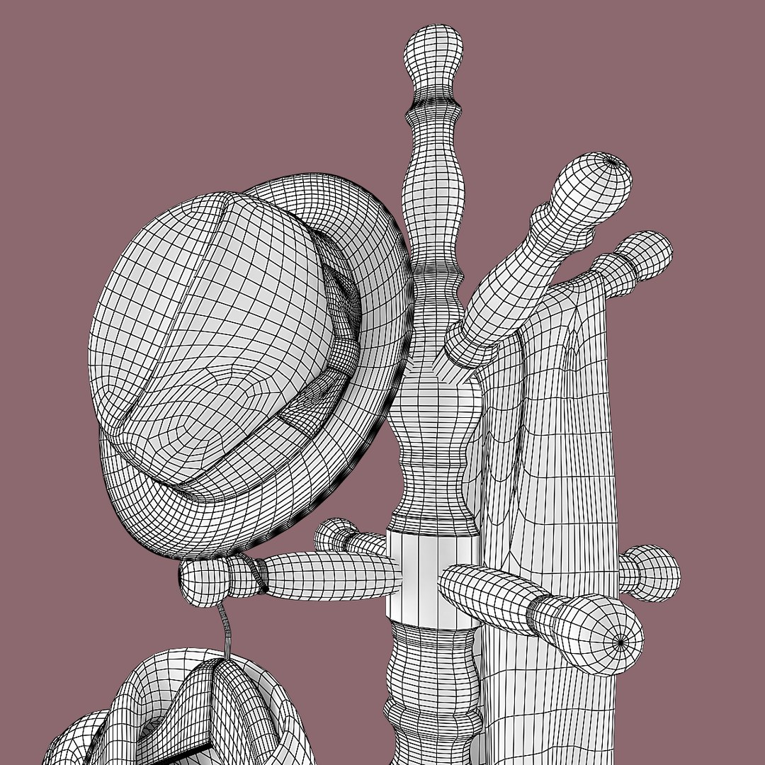 Rack Coat Hat Scarf 3d Model