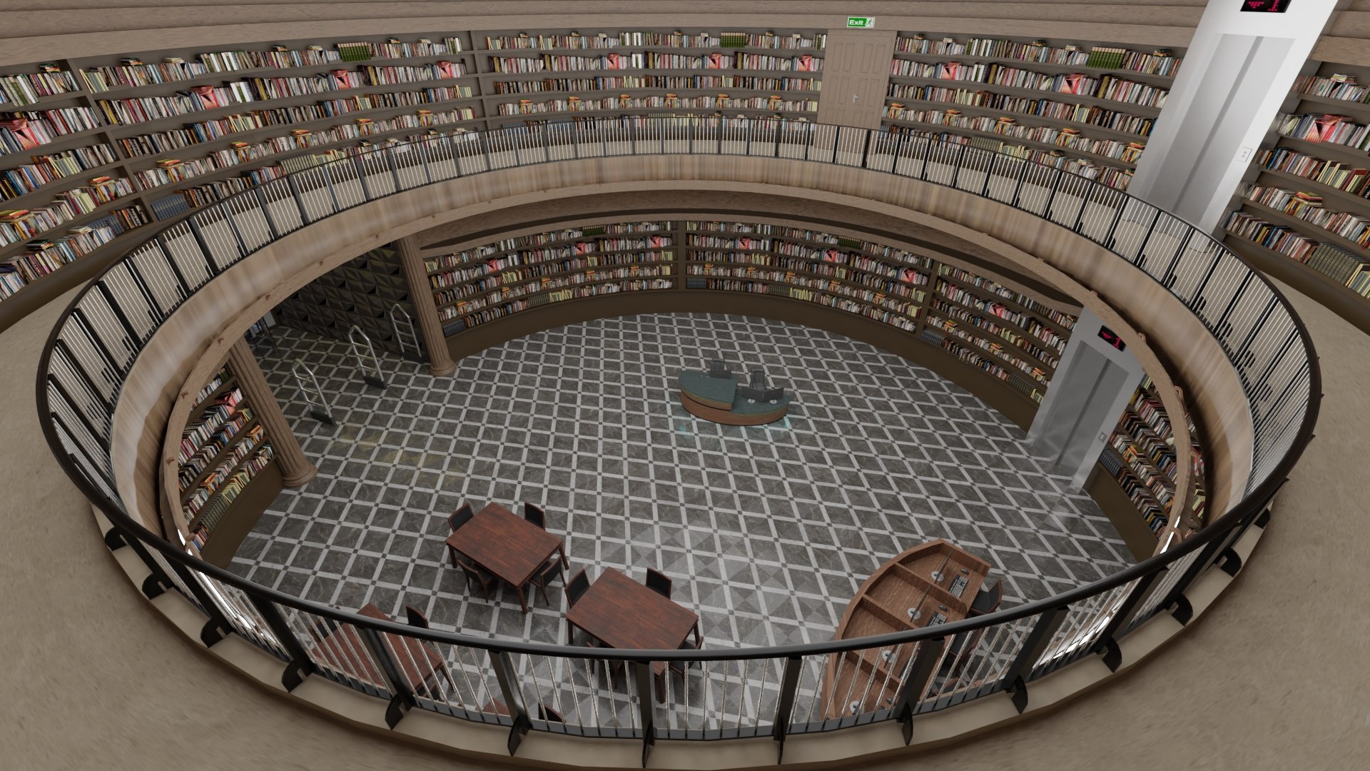 3D Public Library Interior - TurboSquid 1559613