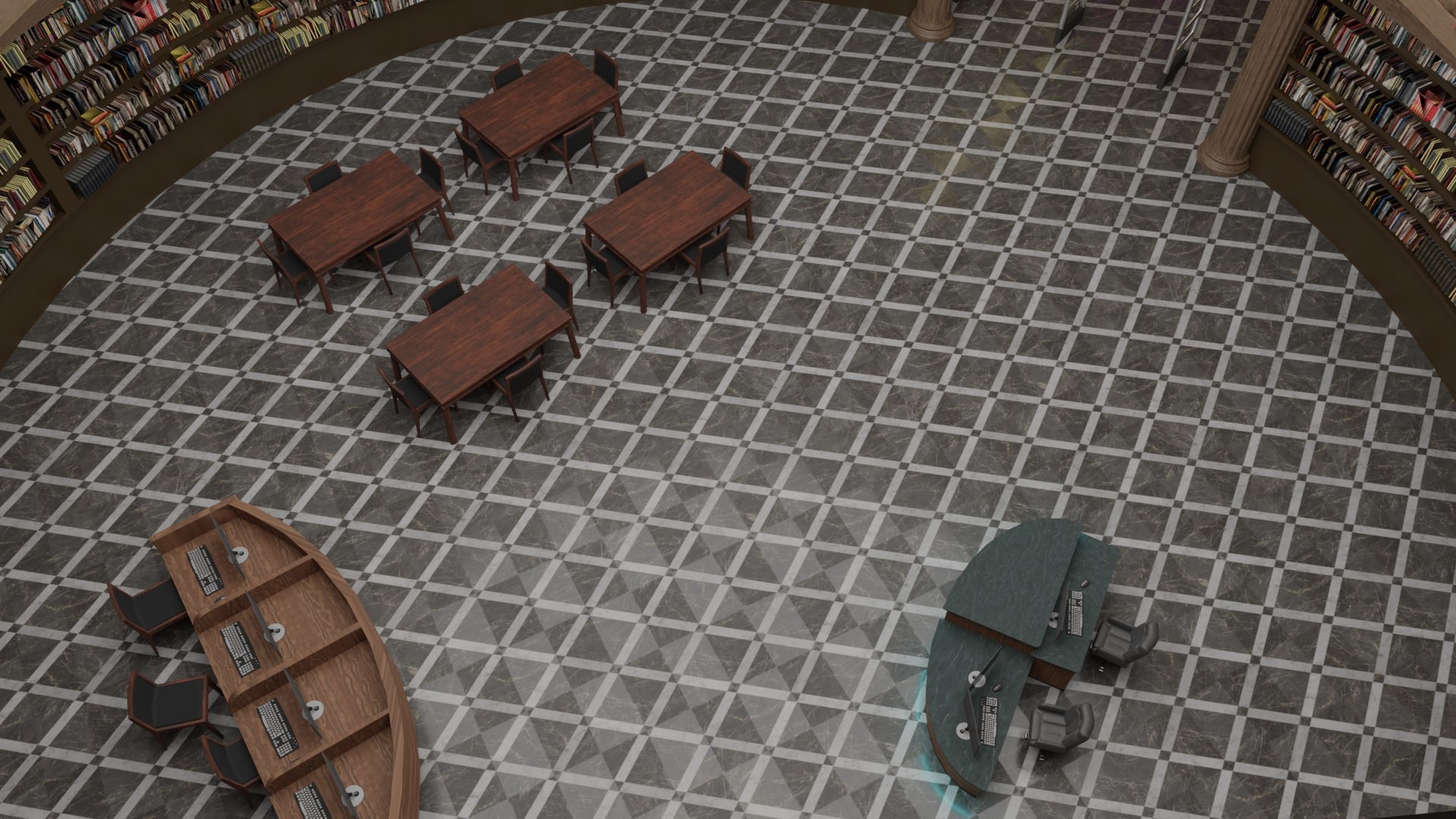 3D Public Library Interior - TurboSquid 1559613