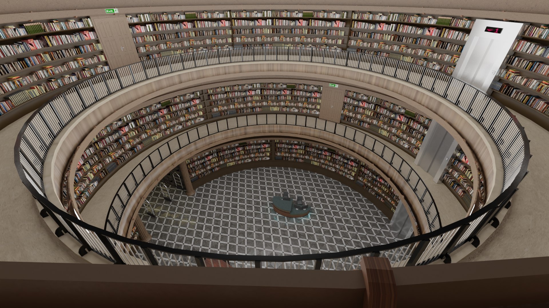 3D Public Library Interior - TurboSquid 1559613