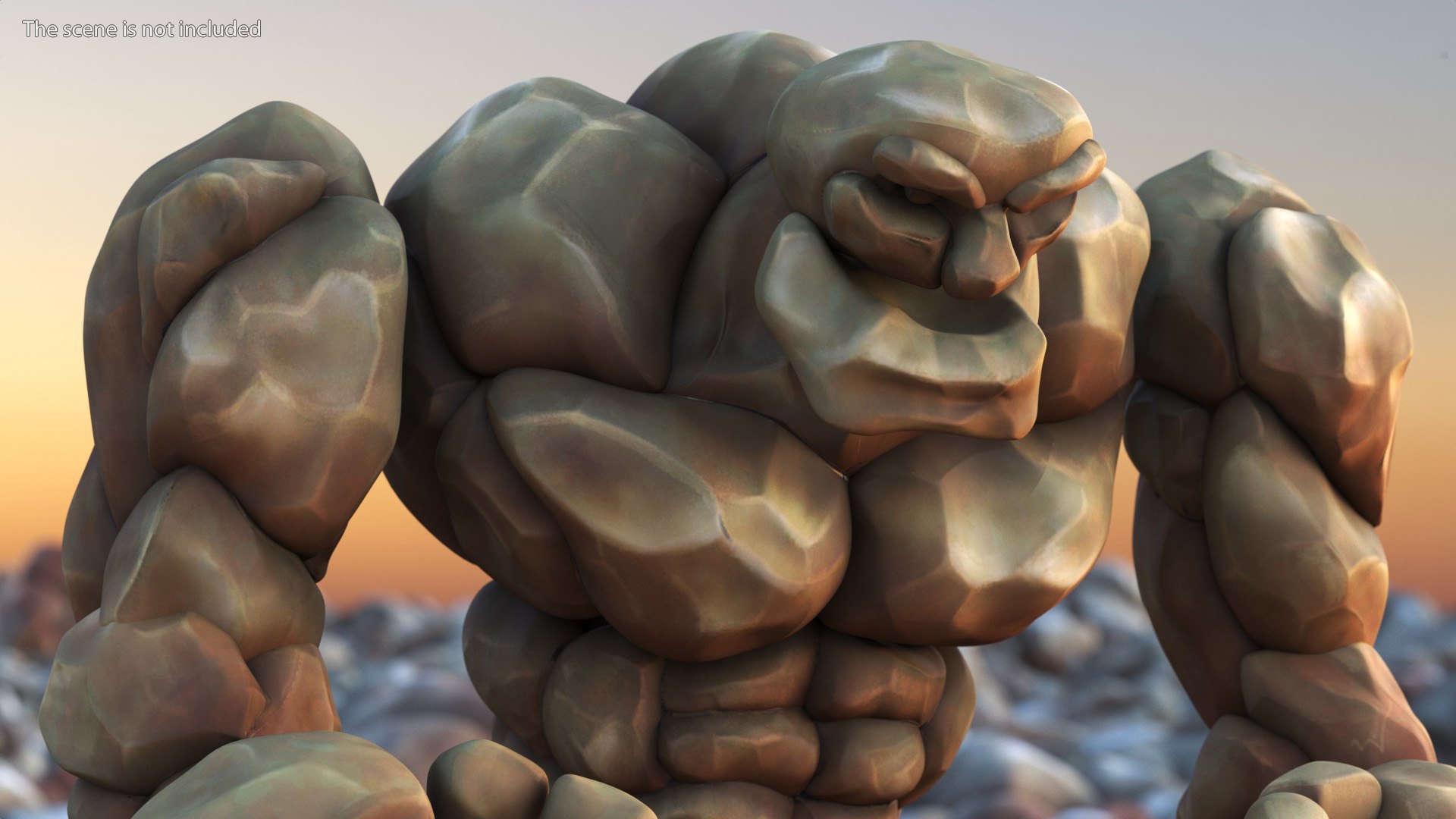 3D Brown Stone Golem Character Walking Pose - TurboSquid 1960941