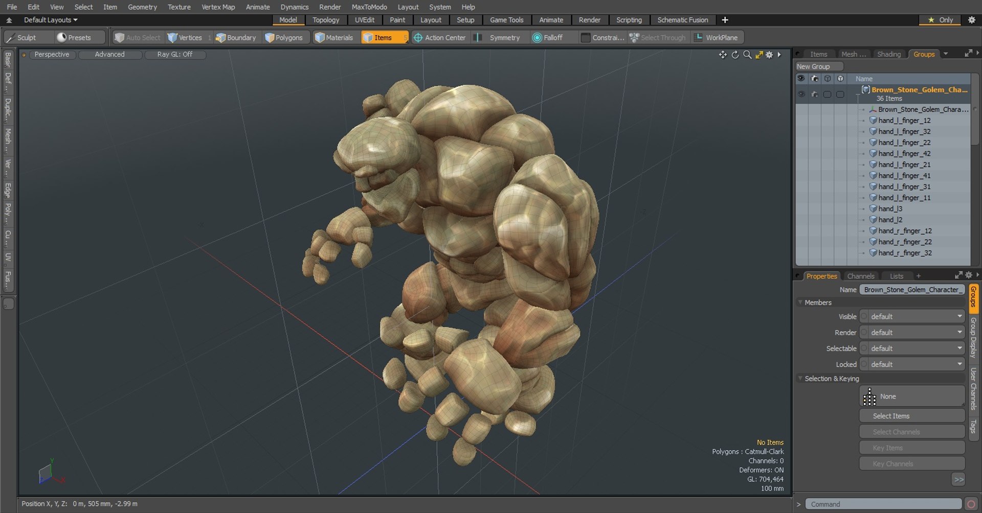 3D Brown Stone Golem Character Walking Pose - TurboSquid 1960941