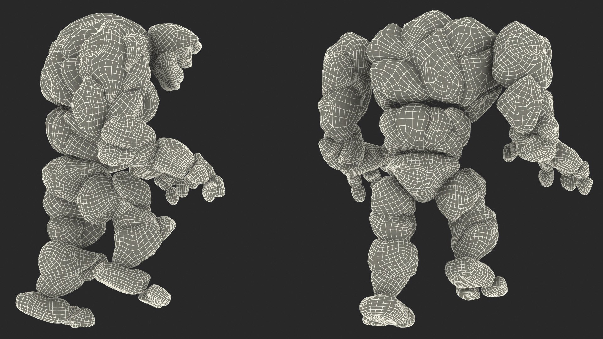 3D Brown Stone Golem Character Walking Pose - TurboSquid 1960941