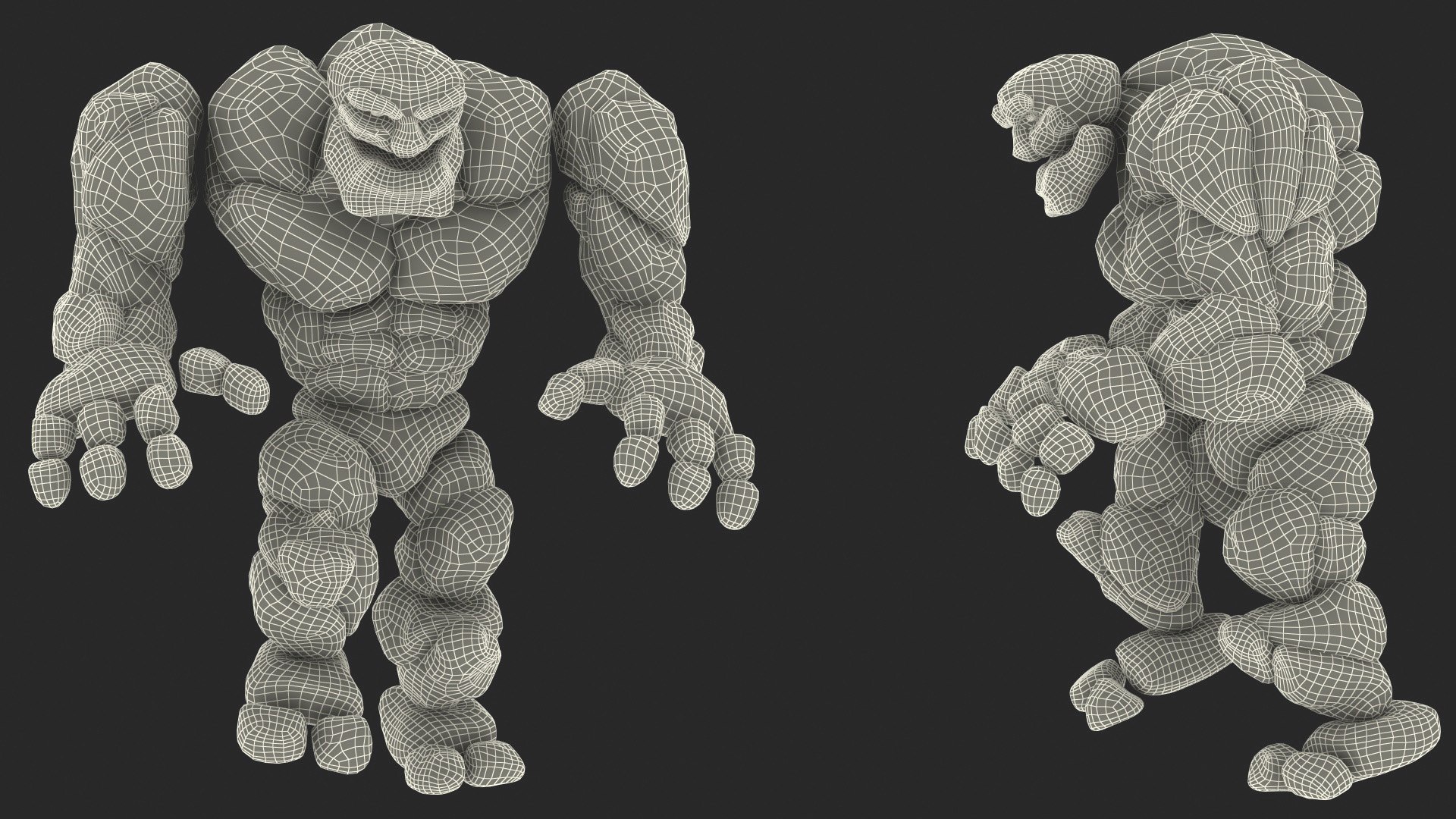3D Brown Stone Golem Character Walking Pose - TurboSquid 1960941