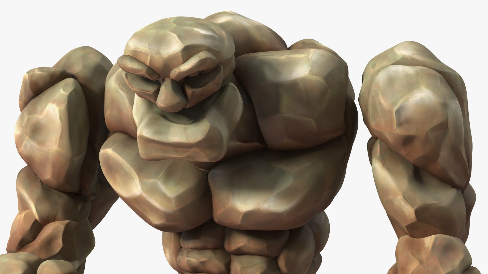 3D Brown Stone Golem Character Walking Pose - TurboSquid 1960941