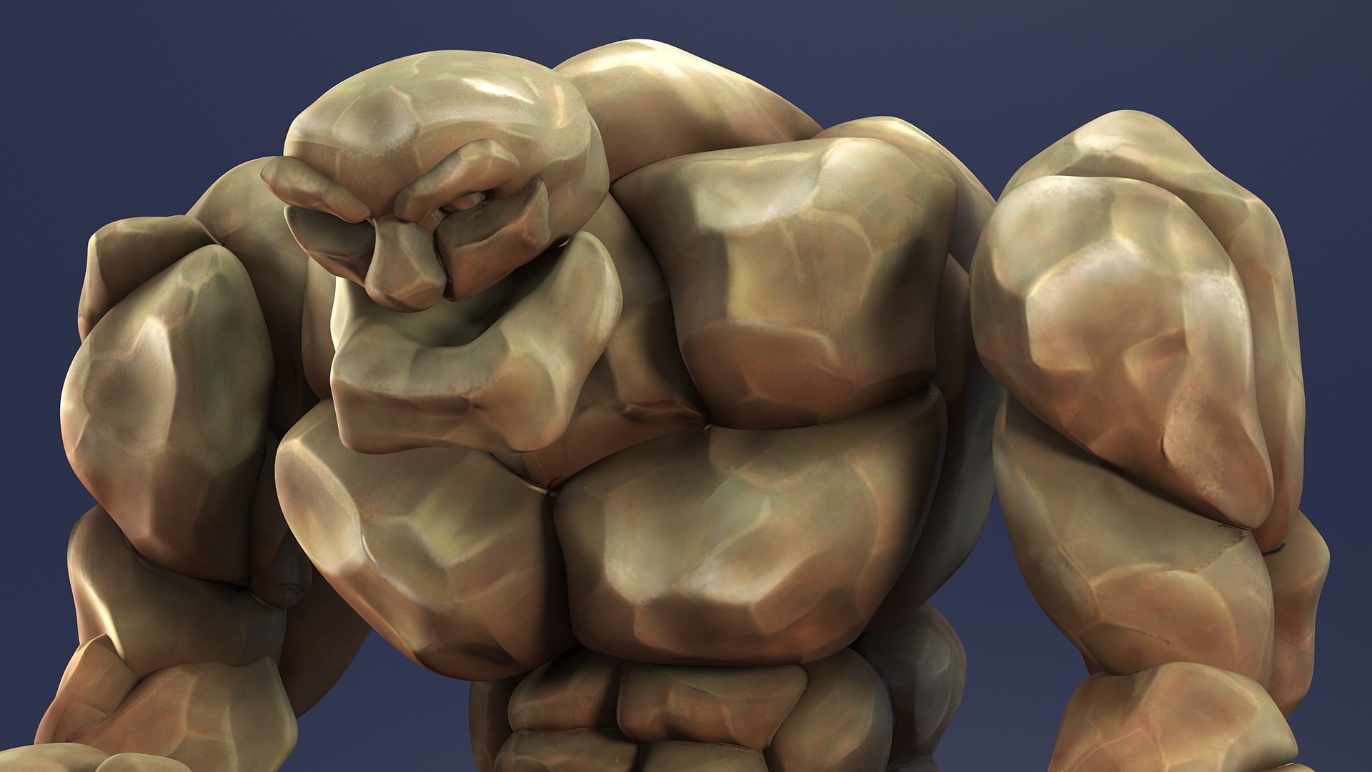 3D Brown Stone Golem Character Walking Pose - TurboSquid 1960941