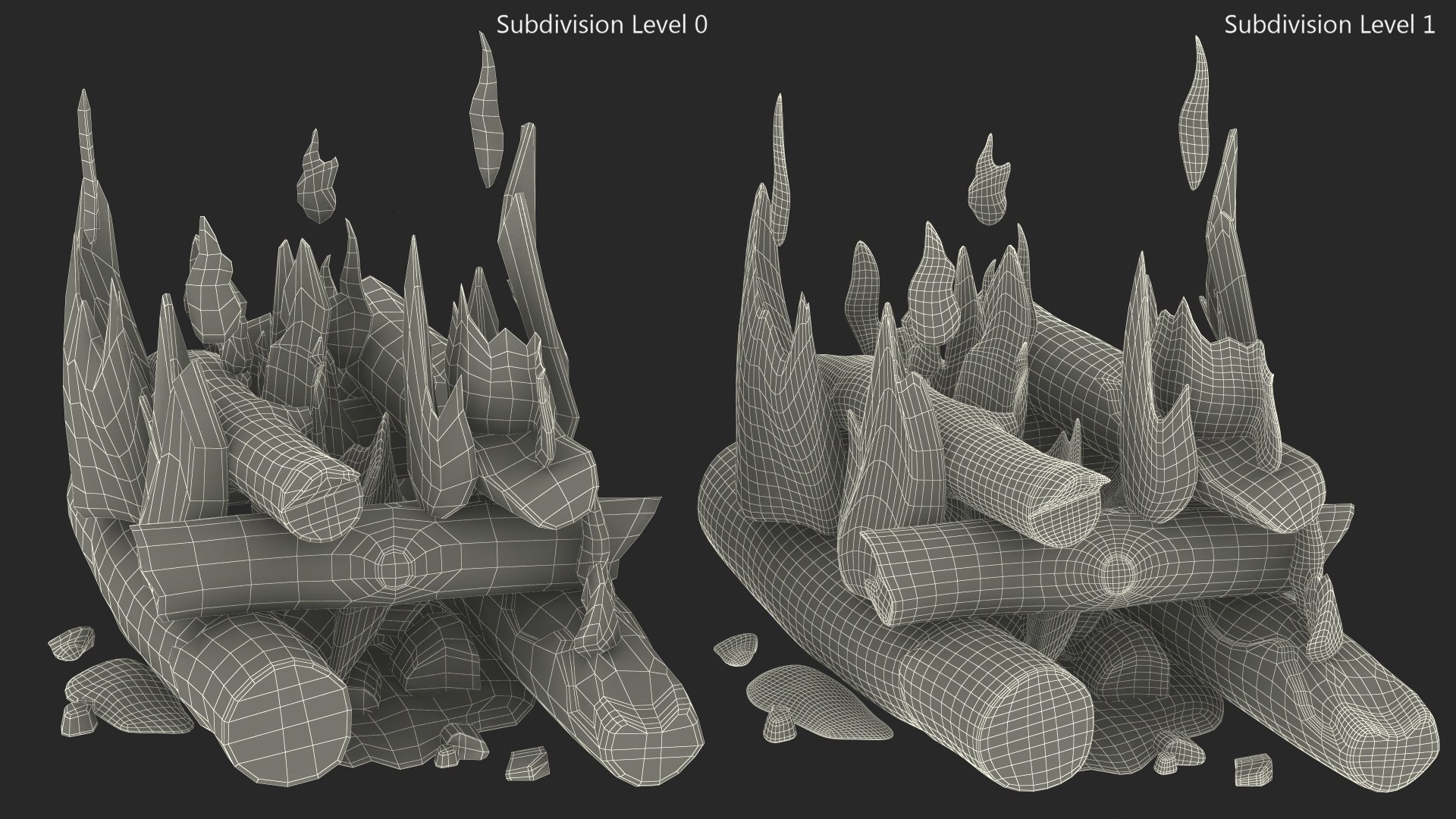 3D Wood Fire And Embers Model - TurboSquid 2262513