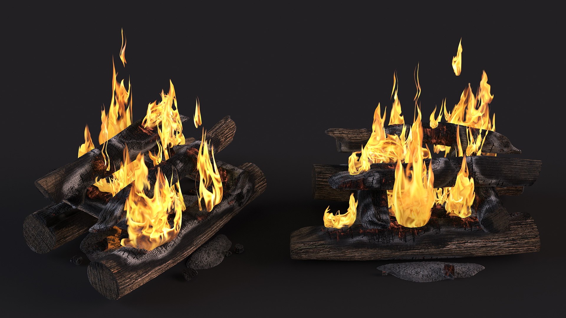 3D Wood Fire And Embers Model - TurboSquid 2262513